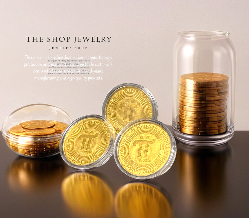 [24K 파이코인 주화 40mm 999.9 순금 0.3g Pinetwork 기념 주화 선물 금테크]